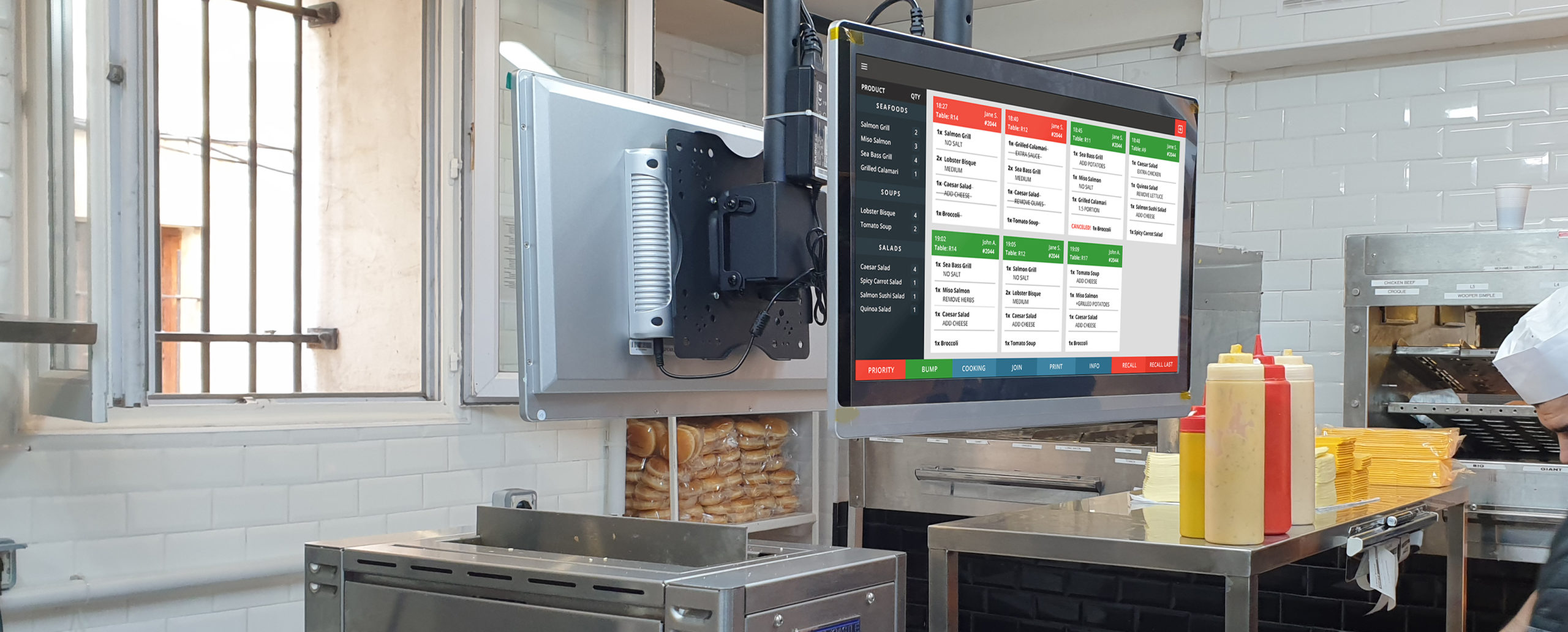 Ecran de production pour cuisine - Solution Restaurants & Fast-Food